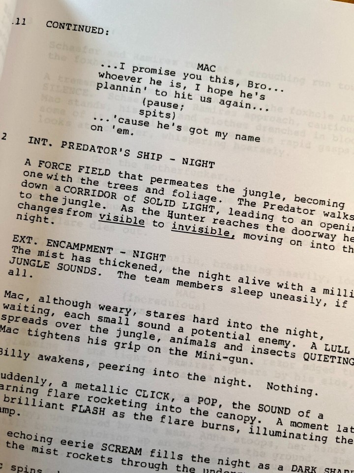 Predator Script Cast-Signed- Autograph Reprints - Full Script - 104 ...