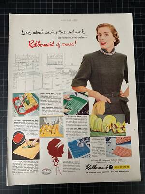 Vintage 1951 Rubbermaid Houseware Print Ad | eBay