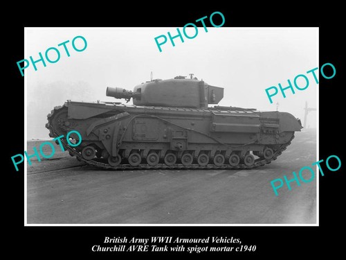 OLD POSTCARD SIZE PHOTO WWII BRITISH MILITARY CHURCHILL AVRE TANK ...