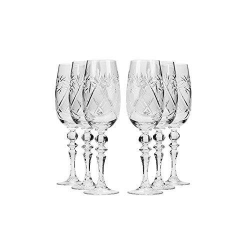 Neman, 6oz Handmade Vintage Russian Crystal Glasses Set of 6, Champagne ...
