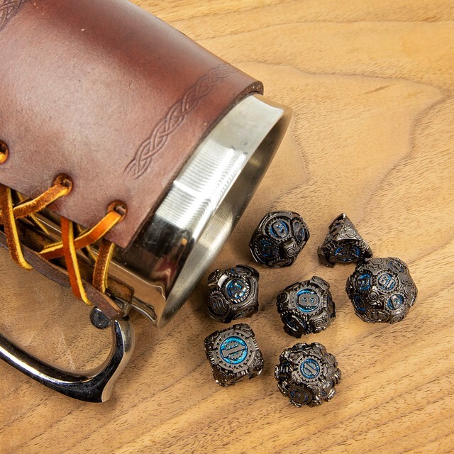 Sage's Artificer's Core Cerulean Essence Metal Polyhedral Dice Set ...