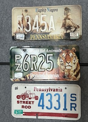 Pennsylvania License Plate Lot Flagship Niagara Tiger Street Rod PA ...