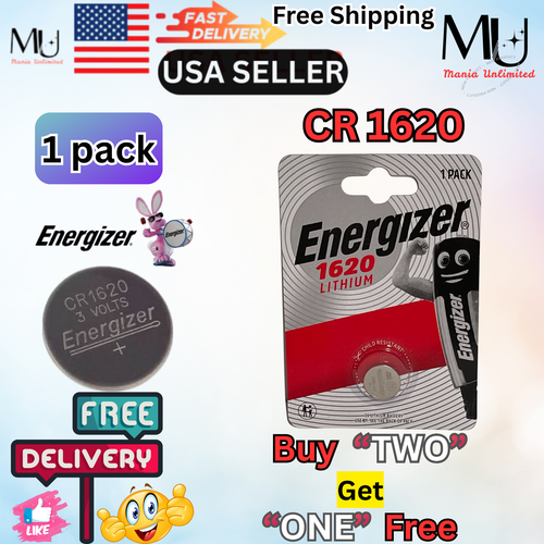 1 PACK ENERGIZER CR1620 Fresh Stock Lithium Battery Exp 2034+ Free ...