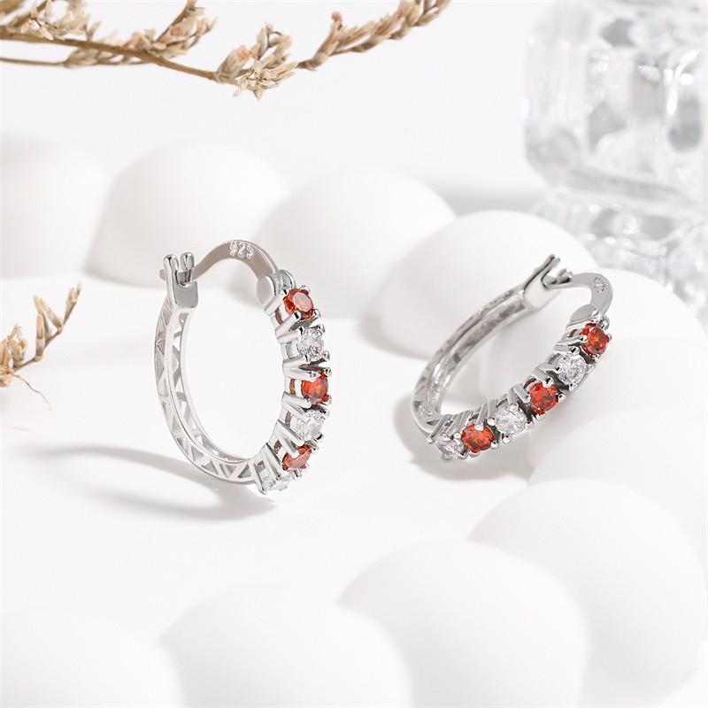 Crystal Hoop Earrings Jewellery Women Girls Gift Diamond Spacer ...