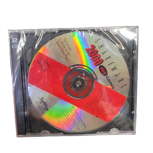 Vintage 1995 SoftKey Windows DOS CD ROM Shareware Hit 2000 Games Sealed ...