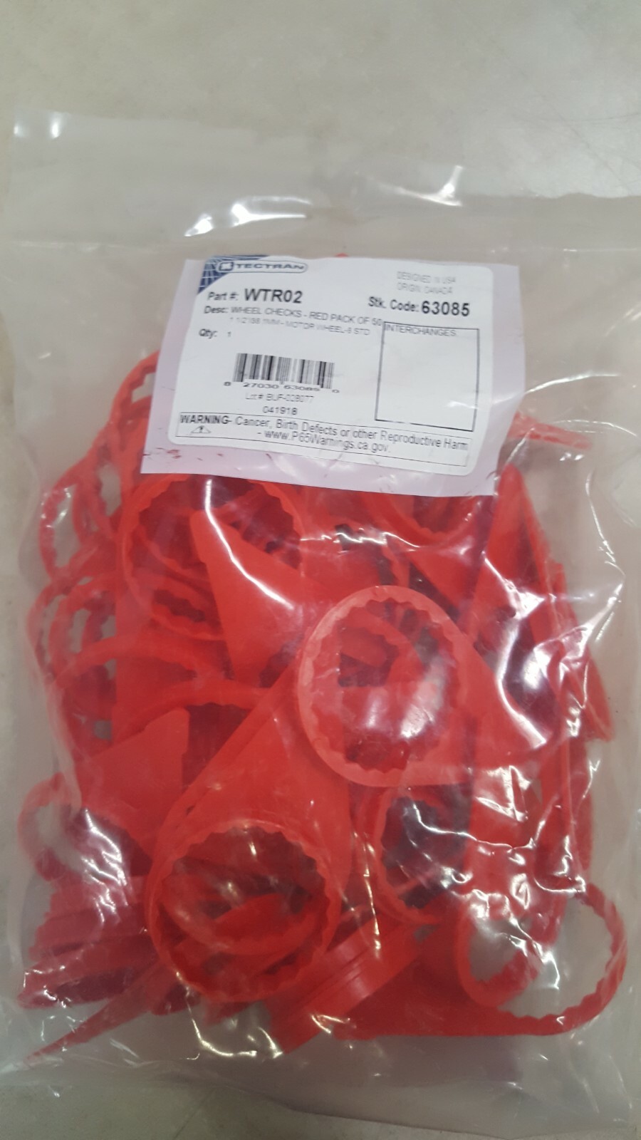 Tectran WTR02 Red Wheel Checks 1 1/2" - Bag of 50 | eBay