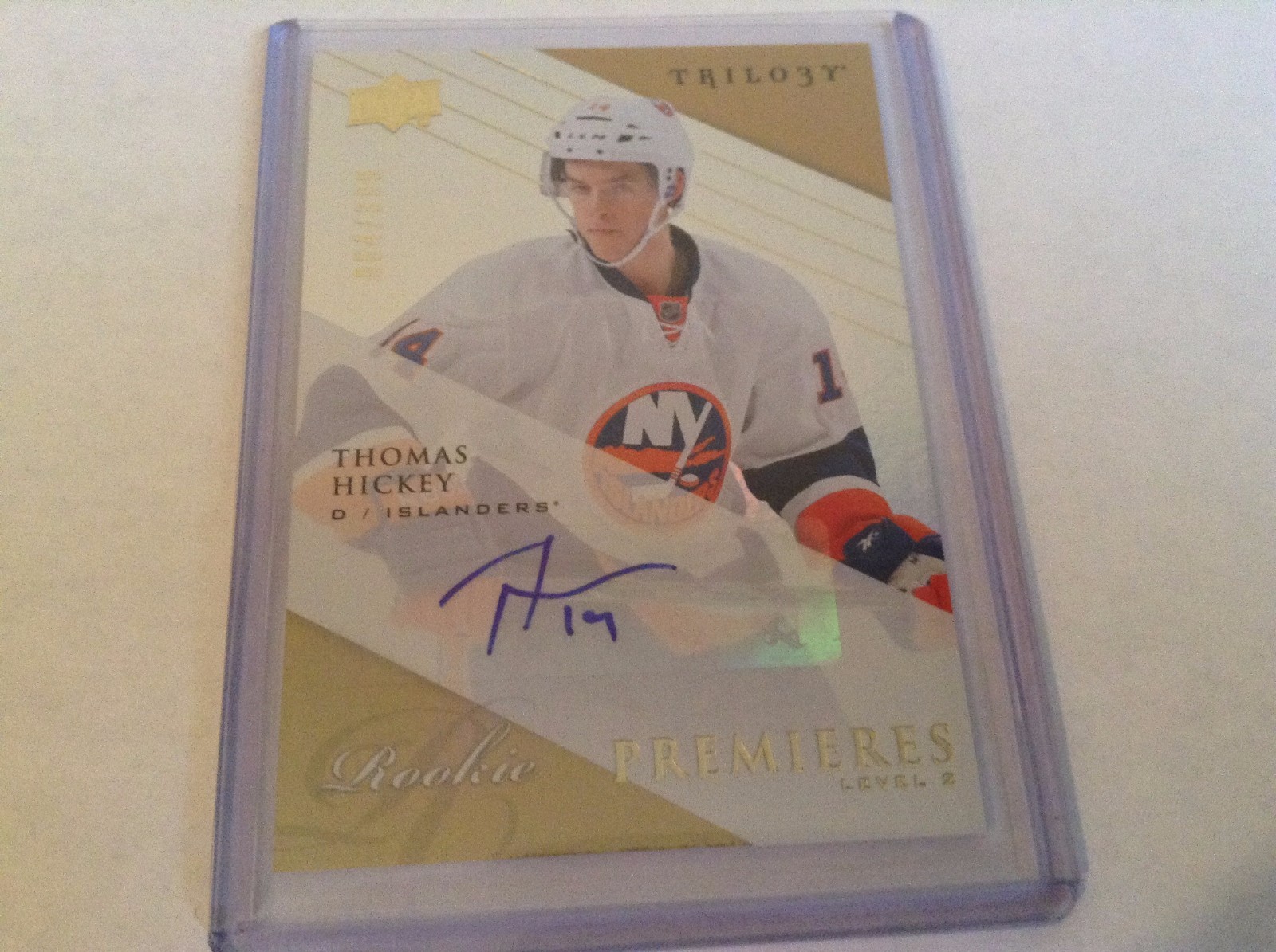 13-14 2013-14 UD TRILOGY THOMAS HICKEY ROOKIE PREMIERES LVL 2 AUTOGRAPH ...