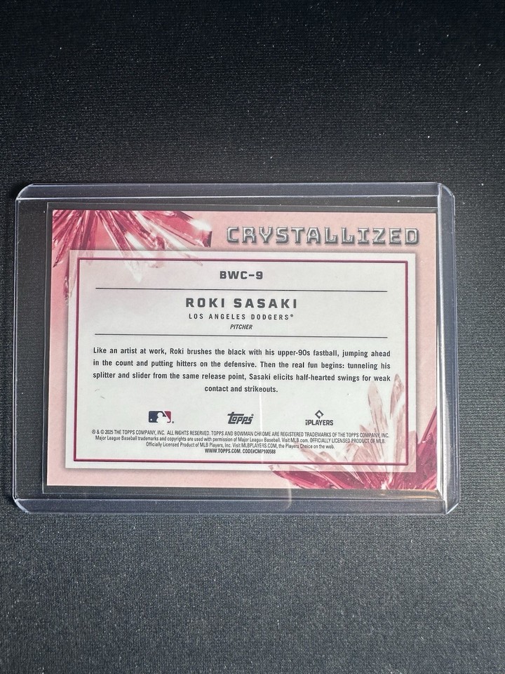 2025 Bowman Roki Sasaki RC Crystallized Case Hit SSP LA Dodgers #BWC-9 ...