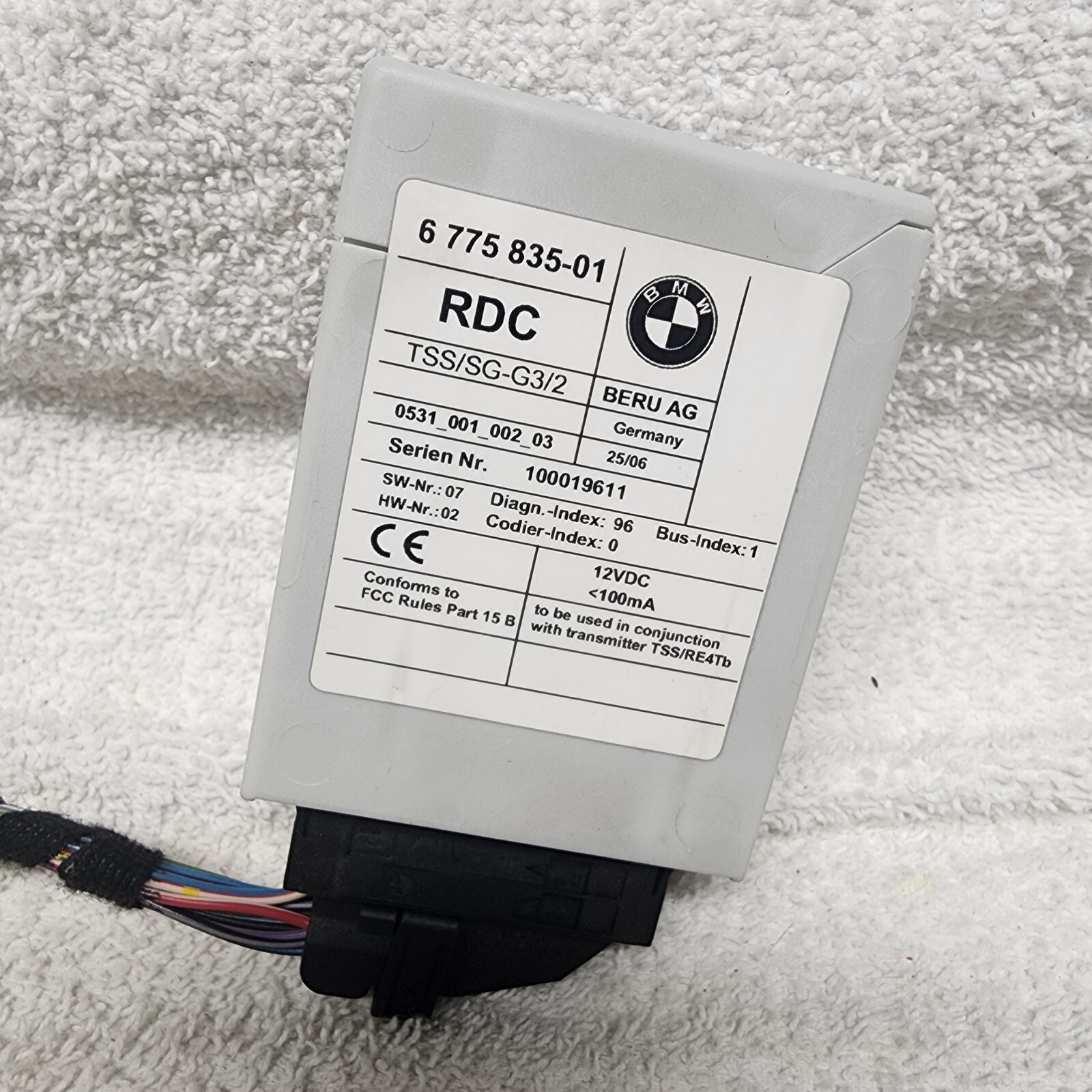 04 05 06 BMW E83 X3 Tire Pressure Monitoring System Sensor Module OEM ...