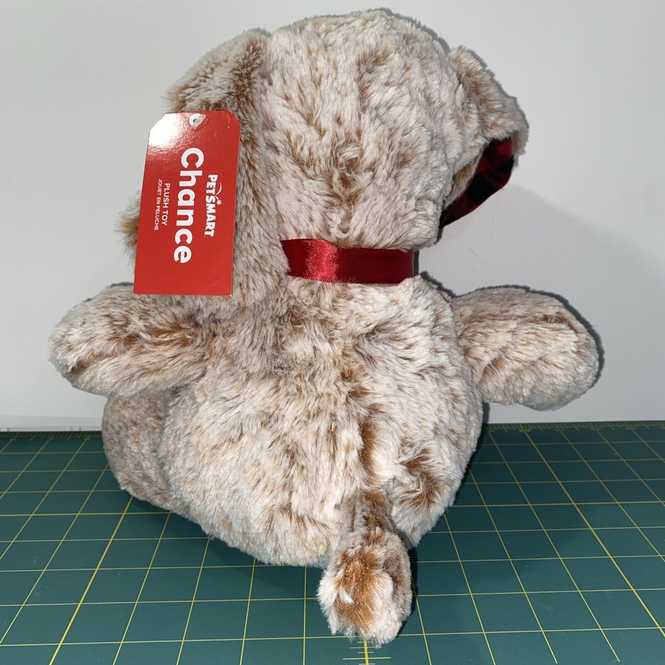 Petsmart 2023 Chance the Dog Squeaker Red Plaid Bow Ribbon Pet Plush ...
