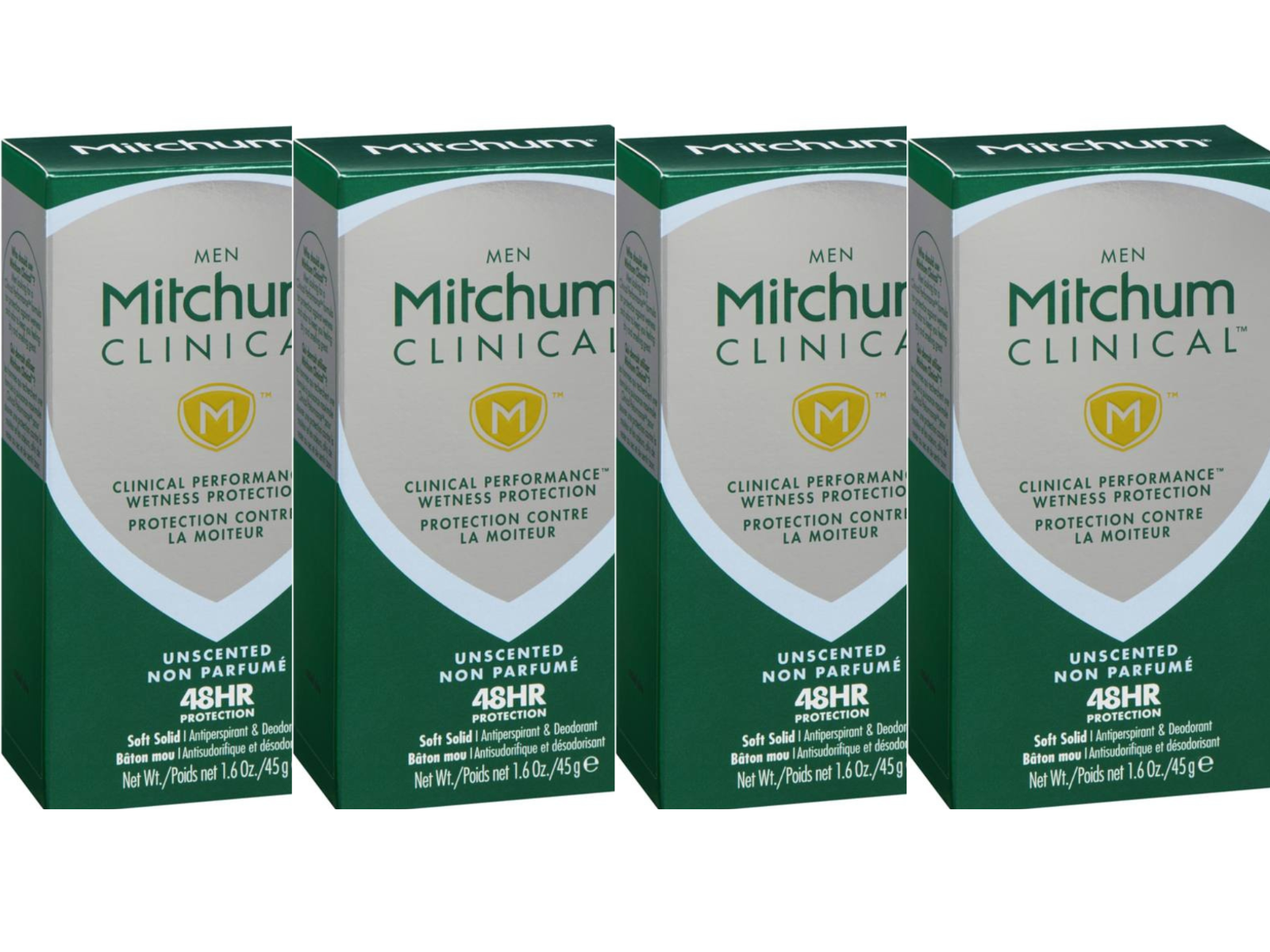 4 X Mitchum Men Clinical Unscented Soft Solid Antiperspirant Deodorant ...