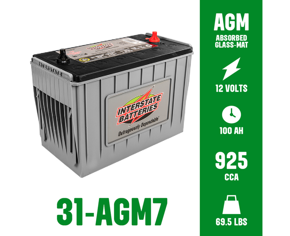Interstate Batteries 12V 100Ah Heavy-Duty Group 31T Deep Cycle AGM ...