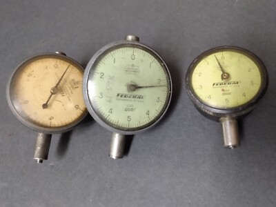 FEDERAL Dial Indicators C2I .0001 + C5M +B2I 3 GAUGES | eBay