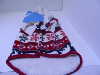Vibrant Life Red and White Snowflake Dog Pet Coat Apparel - Size Medium ...