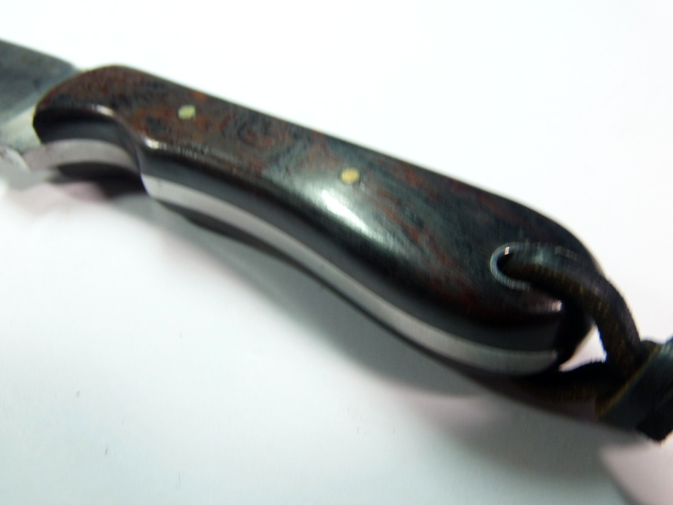 Vintage MALLETT Custom handmade HOLLOW Ground cross draw knife Silver ...