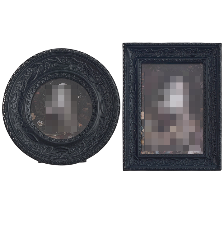 Timeless Black Baroque Resin Frame 3x3 Round and 4x6 Rectangular ...