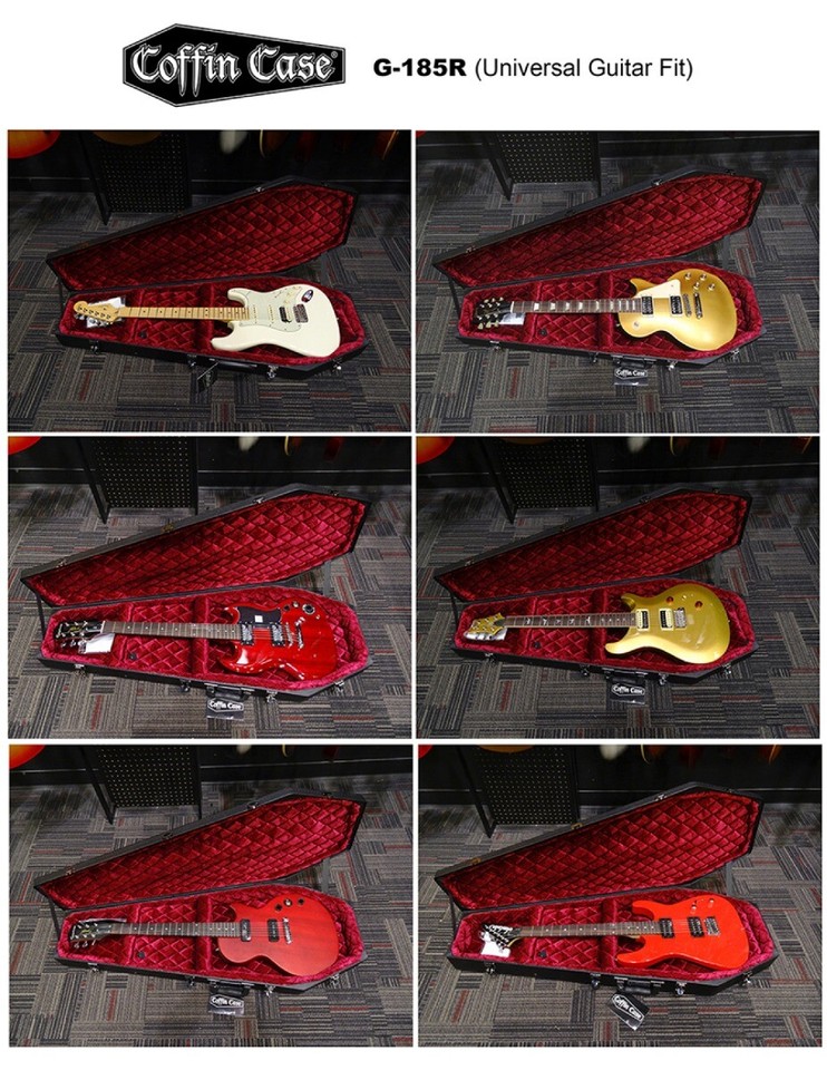 Coffin Cases Model G-185R Electric Guitar Case Red Velvet Interior | eBay