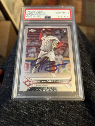 Autographed Hunter Greene Topps Chrome Rookie Card PSA 10 Signature ...