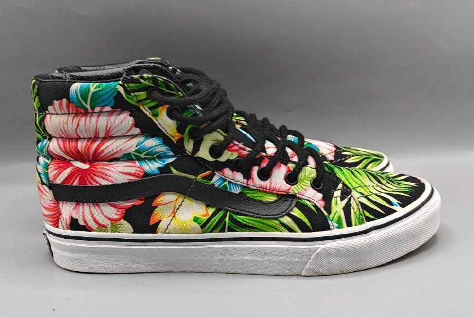Vans Sneakers Shoes High Top Floral Tropical Hawaiian… - Gem