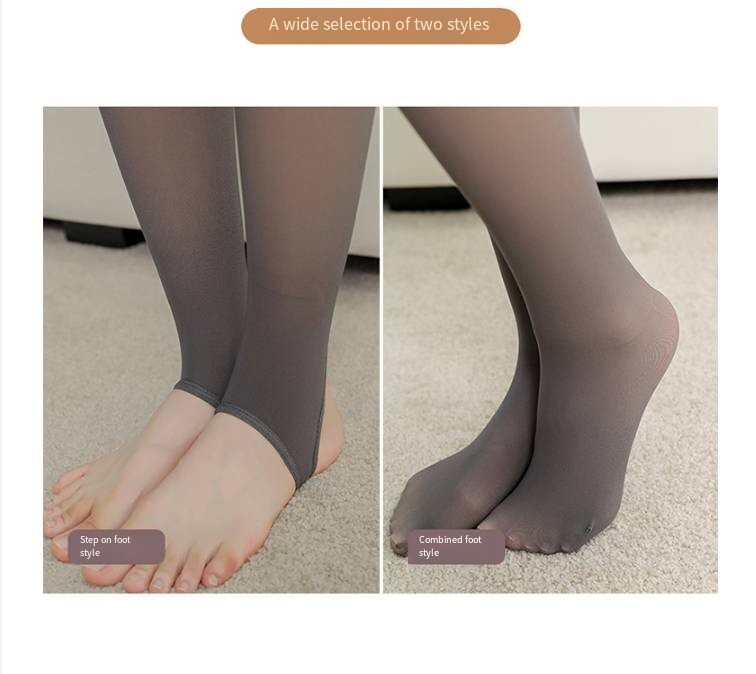 Women Winter Warm Fleece Tights Stockings Thermal Lined Translucent ...