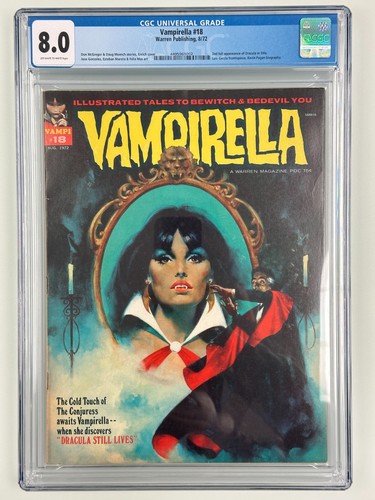Vampirella #18 Warren Publishing 2nd Full Appearance of Dracula CGC 8.0 ...