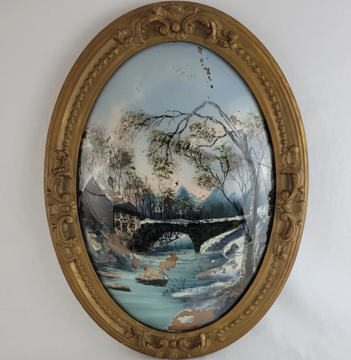 Antique Oval Frame Wood