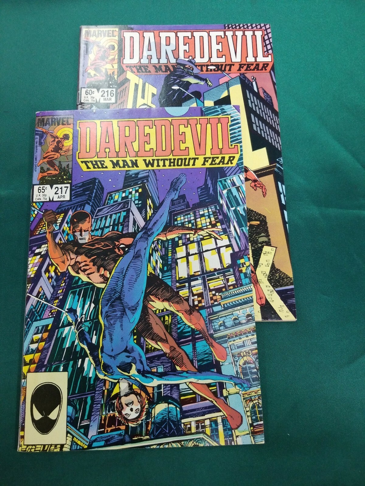Daredevil (1964 series) #216 and #217 in VF+ Marvel comics Black Widow ...