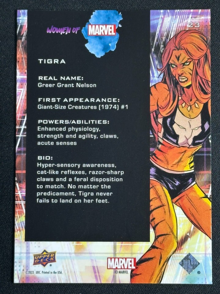 2024 Upper Deck Women Of Marvel Tigra #23 IN HAND MCU 2 | eBay