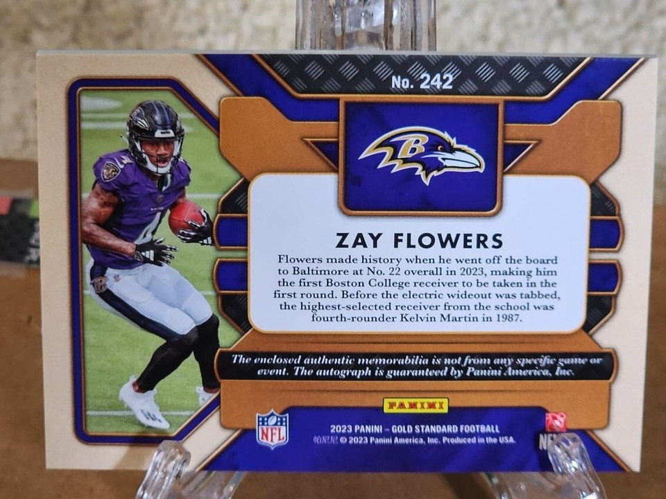 2023 panini gold standard Zay Flowers Rookie Patch Auto RPA 03/24 🔥 | eBay