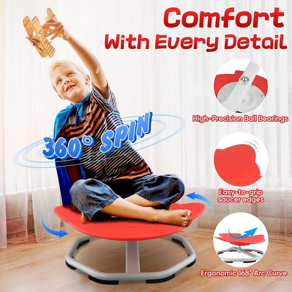 360° Sit and Spin Sensory Spinning Seat Swivel Chairs Toy for Kids ...