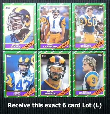 Los Angeles Rams 1986 Topps Exact 6 Card Lot (L) #s 85-86-89-90-92-93 ...