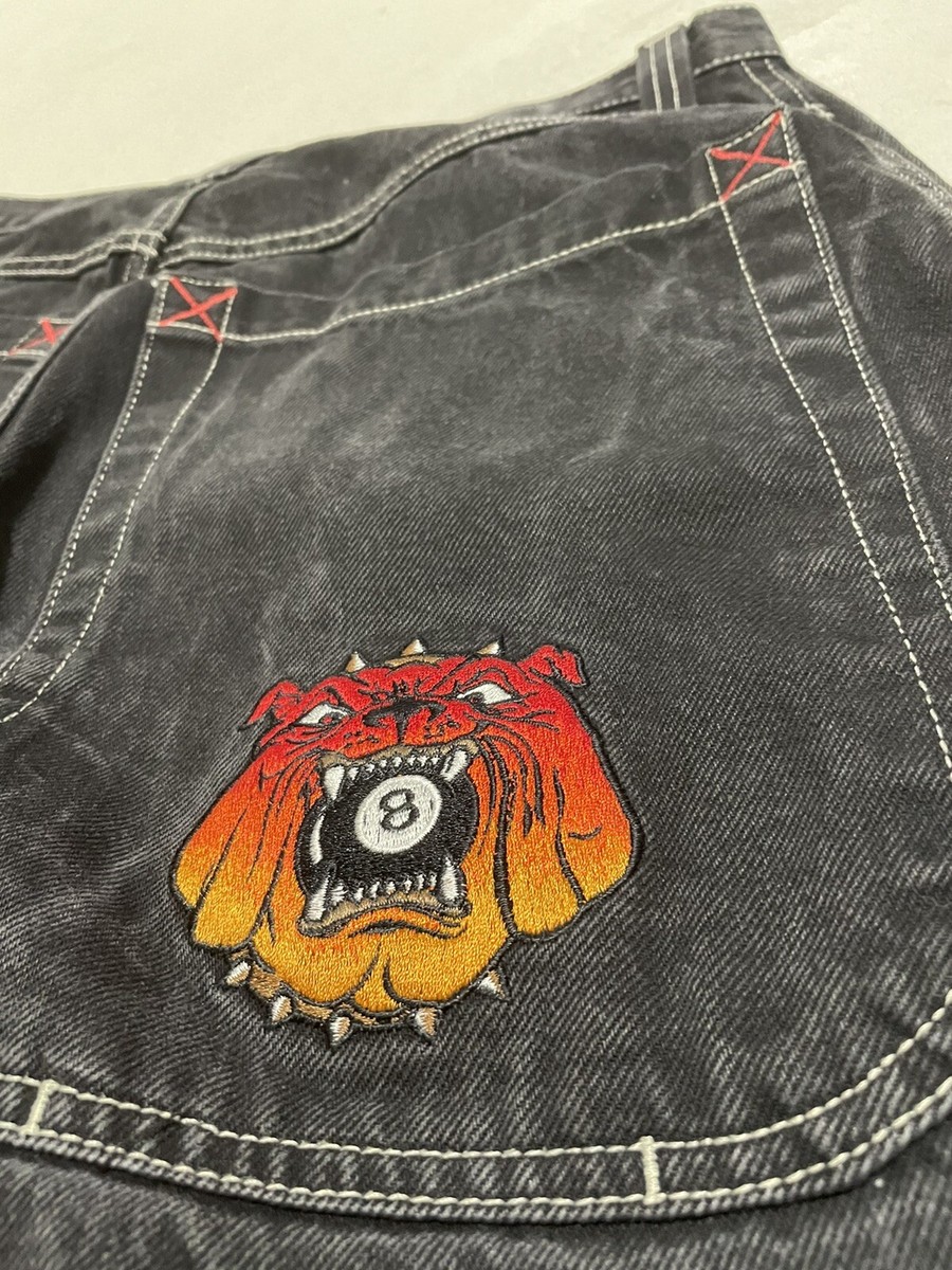 vintage Y2K JNCO Jeans 8-Ball Bulldog black BAGGY loose vintage Y2K JNCO Jeans 8-Ball Bulldog black BAGGY loose