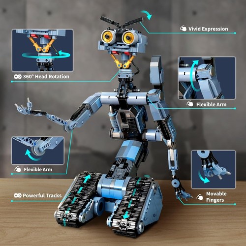 1176 Pieces Johnny 5 Robot Building Set with Remote Control, Short ...