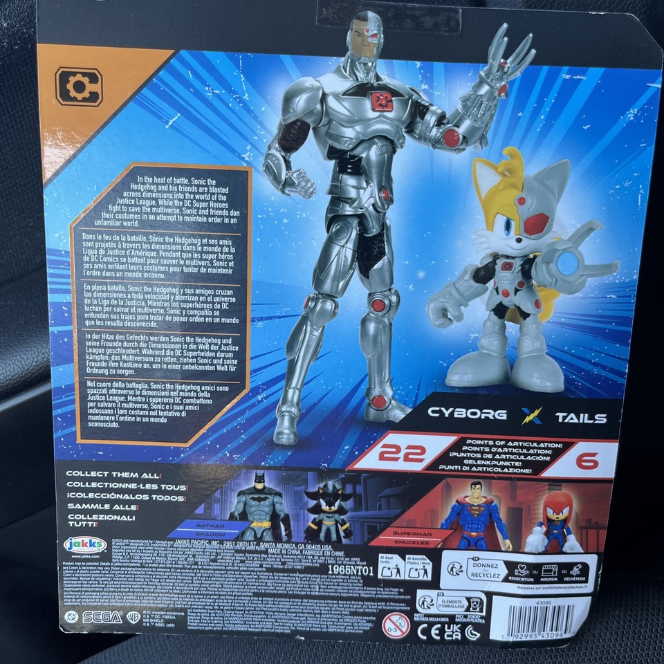 Dc X Sonic The Hedgehog Tails and Cyborg 2.5 Action Figure Jakks ...