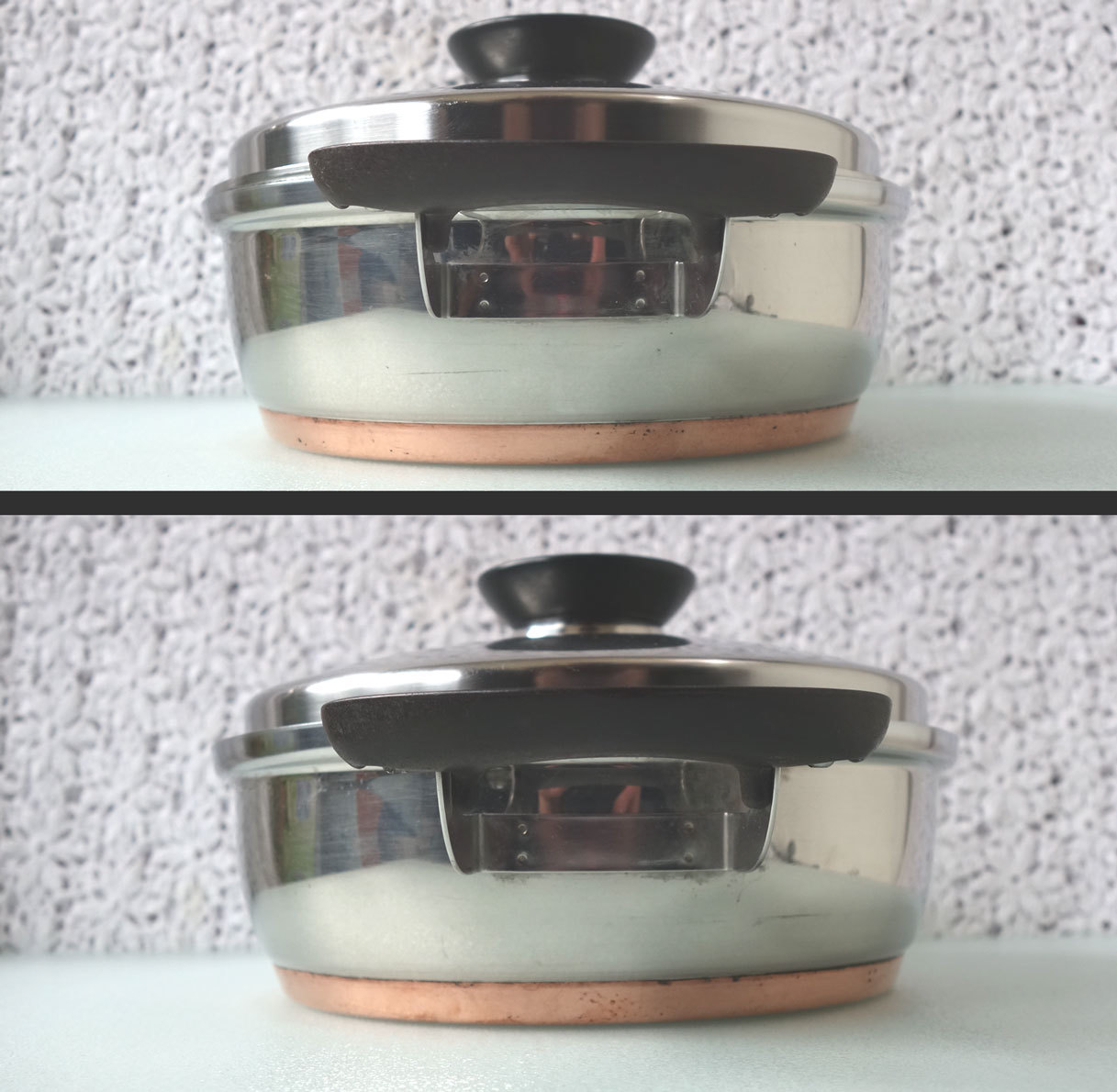 Presto Pride 1970s Stainless Steel Copper Clad 18-8 8 1/2" Skillet With ...