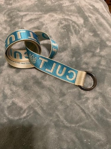 Cult belt Of Individaulity light blue and off white | eBay