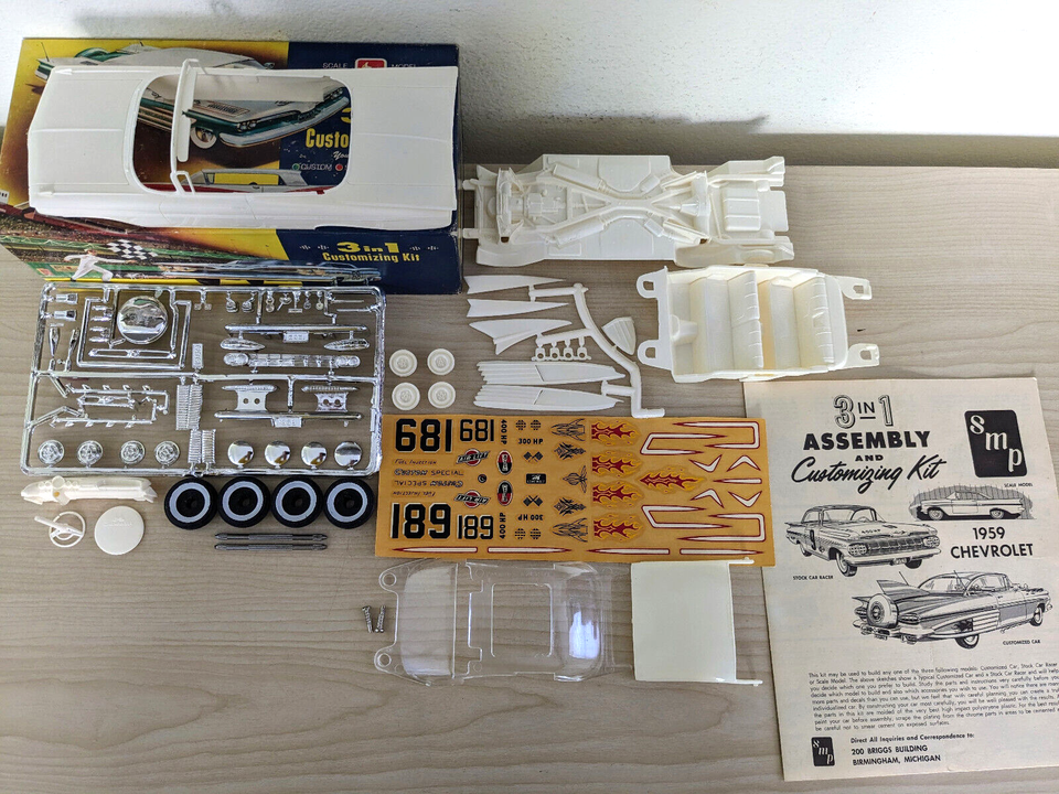 *ULTRA RARE! *ORIGINAL VINTAGE SMP AMT 1959 CHEVY HT KIT **COMPLETE ...