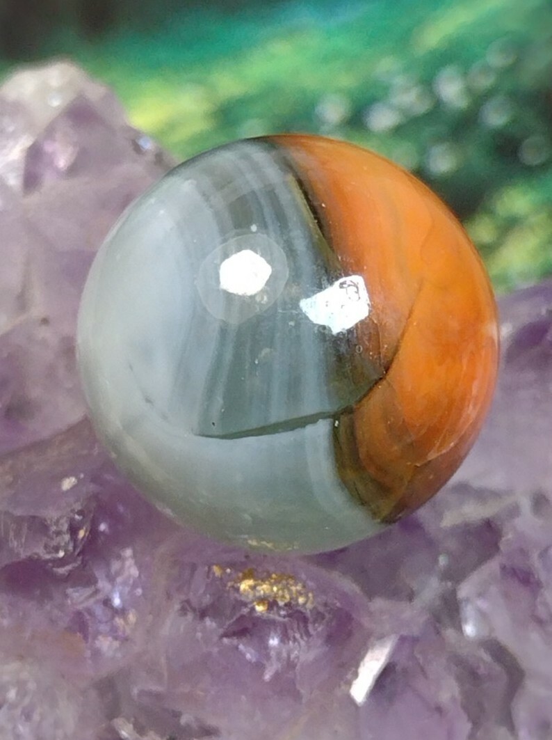 Unique🔥Black & Orange Early VITRO Conqueror Patch Glass Vintage Marbles ...