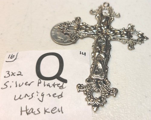 Vtg Mostly Miriam Haskell Cross Necklace Pendant Filigree Jewelry ...