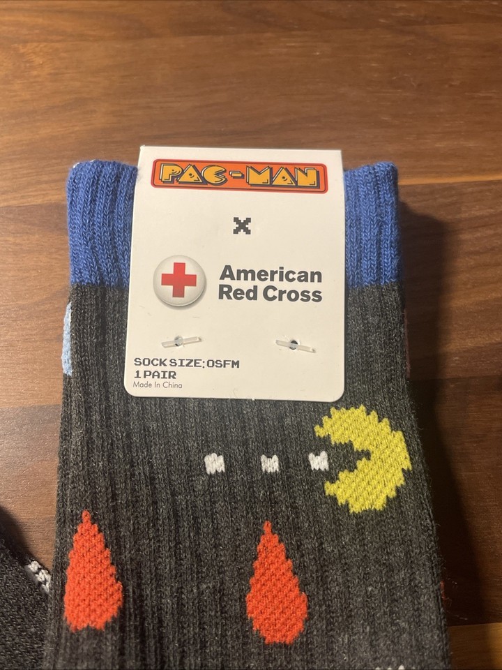 TWO Pac-Man x American Red Cross Socks + 1 Pacman Figure | eBay