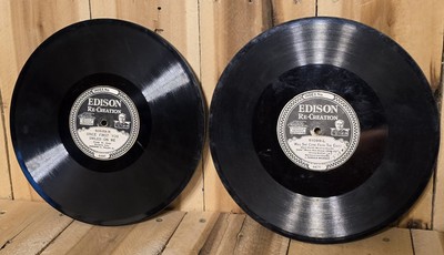 2 - 78 EDISON Re-Creation 10" Thick Record Discs Grandfather's Clock ...