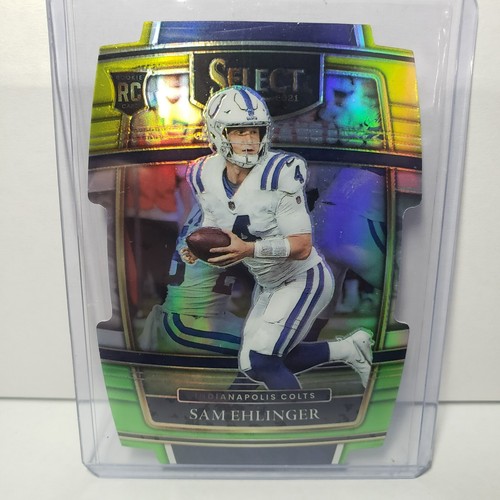 Sam Ehlinger 2021 Select Green Yellow Concourse Die Cut QB Indianapolis ...