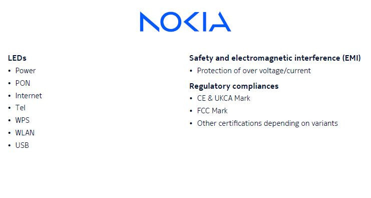 Nokia New XS-2426X-A XGS PON ONT with Wi-Fi 6 802.11ax Access Point, US ...