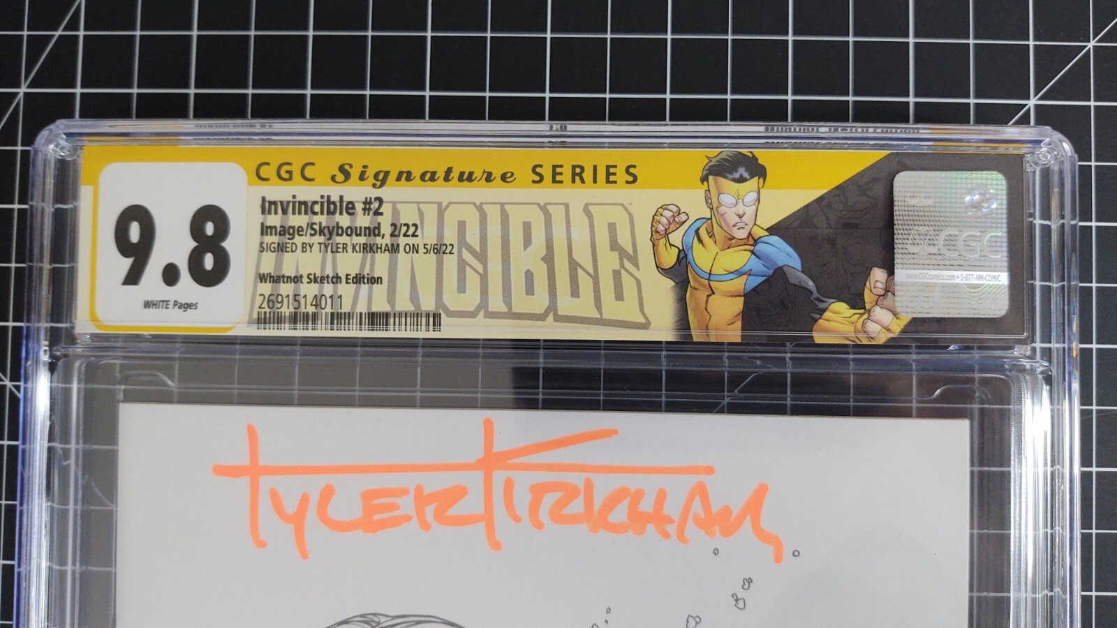 Invincible #2 CGC SS 9.8 Kirkham Signed Battle Damage WhatNot B&W ...
