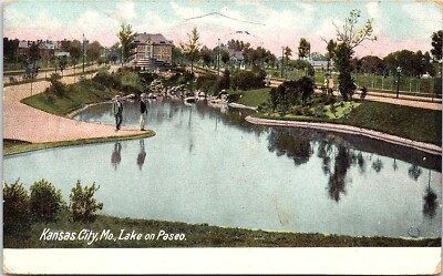 Postcard MO View of Lake on Paseo Kansas City, Missouri c1910 A6 | eBay
