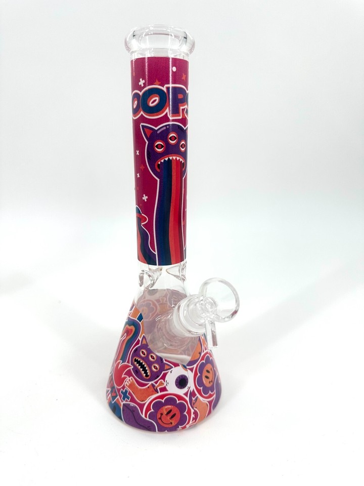 11" Cute Cartoon Glass Bongs Filter 14mm Bowl Bubbler Red&Pink Best ...