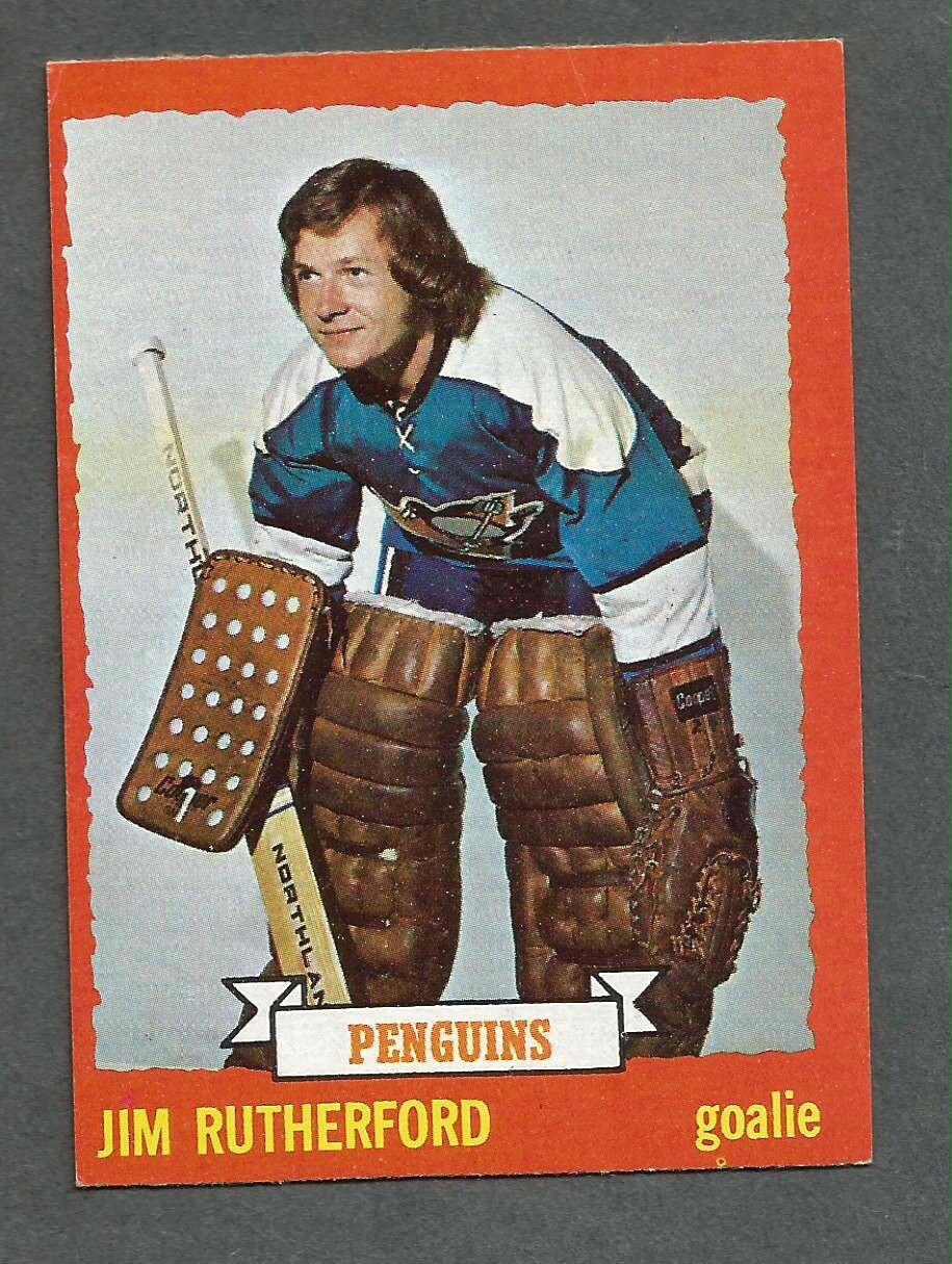 1973-74 Topps Hockey Jim Rutherford #59 Goalie Pittsburgh Penguins NM ...