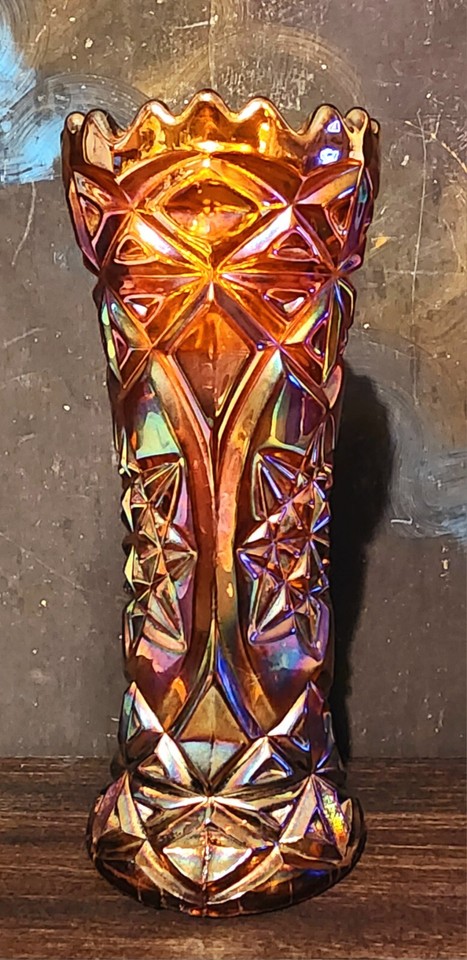 Carnival Glass ~ LARGE SOWERBY AMETHYST DERBY VASE VINTAGE | eBay