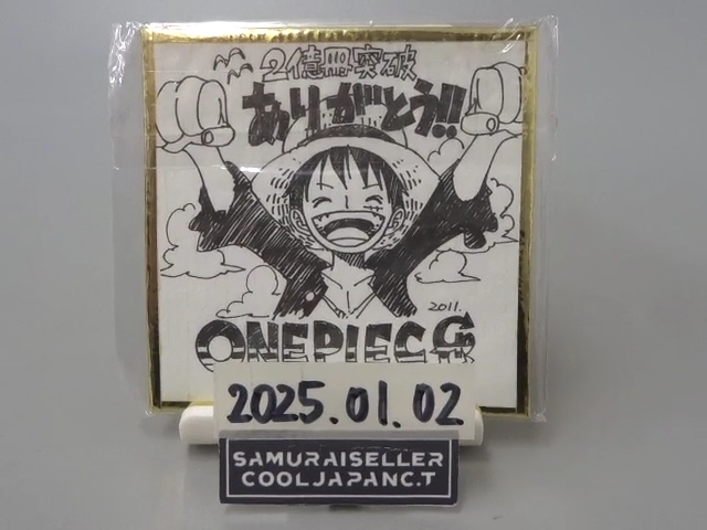 ONE PIECE Eiichiro Oda Autograph Limited 1500 mini Shikishi Autograph ...