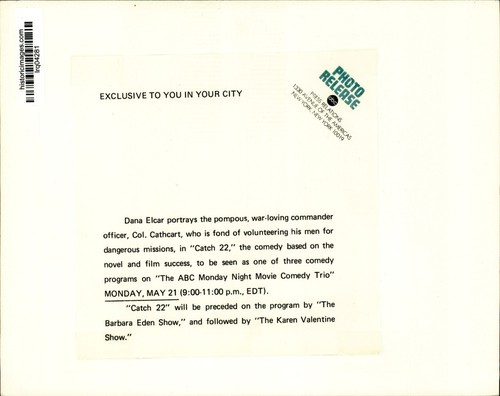 Press Photo Actor Dana Elcar as Colonel Cathcart in "Catch 22 ...